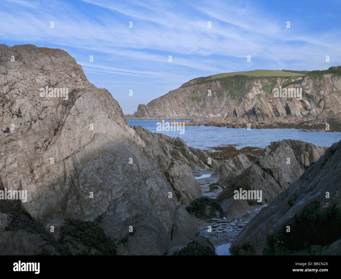 colour image lee bay ilfracombe the devon coast england uk Stock Photo ...