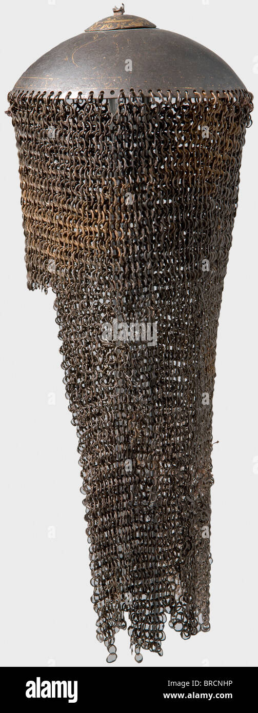 An Ottoman armoured cap, 17th century Slightly vaulted iron calotte ...