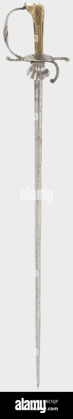 A German hunting small-sword, circa 1650 Slender thrusting blade with a ...