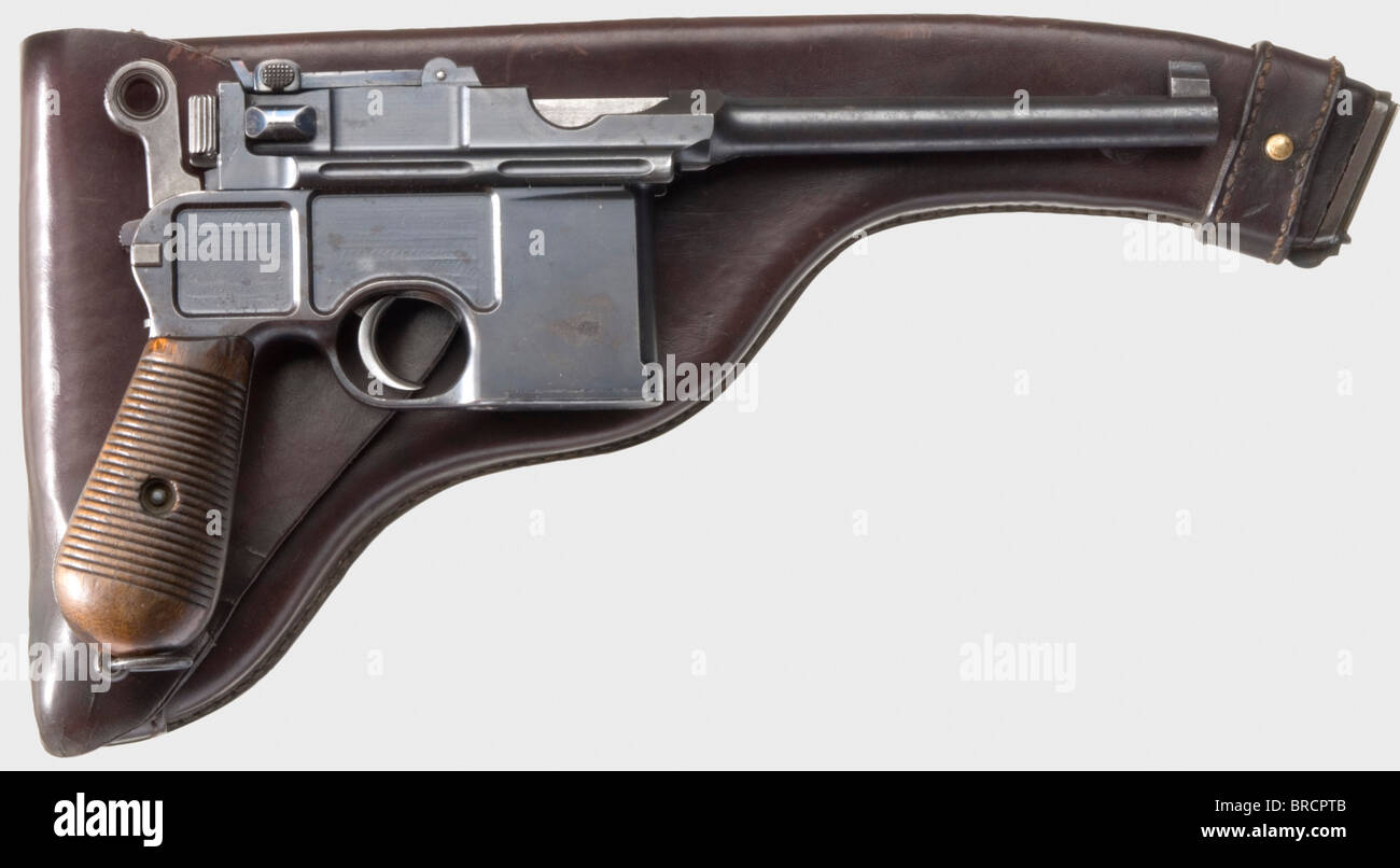A Mauser C 96 "Early Transitional Large Ring Hammer" with leather ...