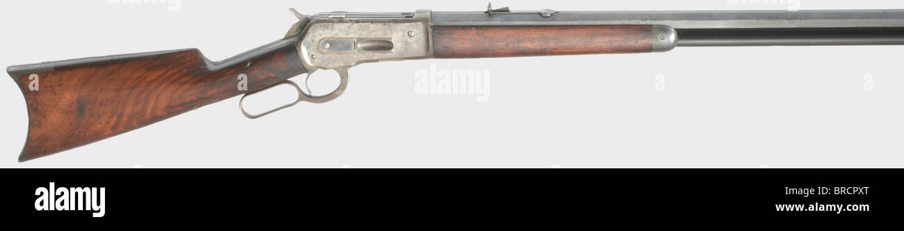 A Winchester model 1886 rifle, cal..45-90 W.C.F., no. 26572. Bright ...