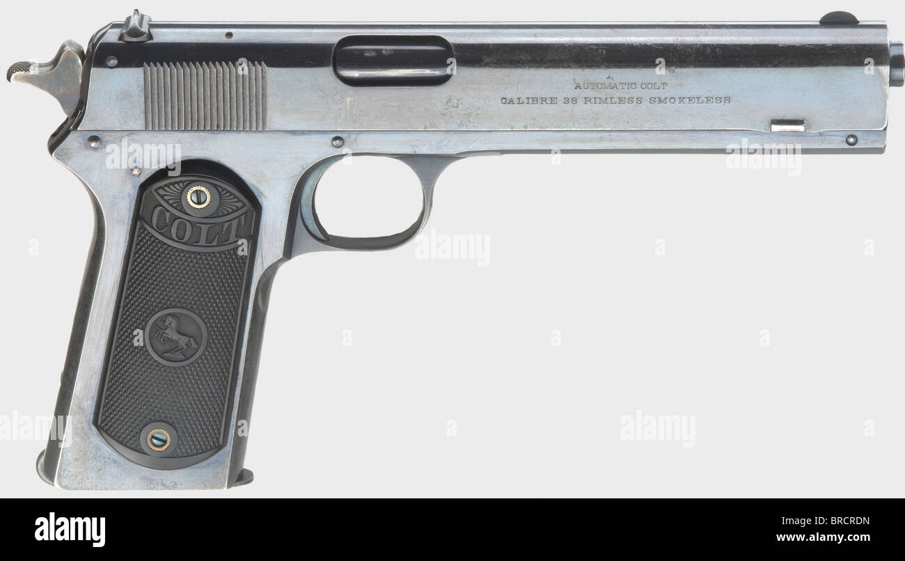 A Colt model 1902 (military) automatic pistol, cal..38 rimless, no ...