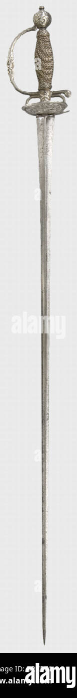 A French silver-hilted small-sword, Angers, circa 1770 A triangular ...