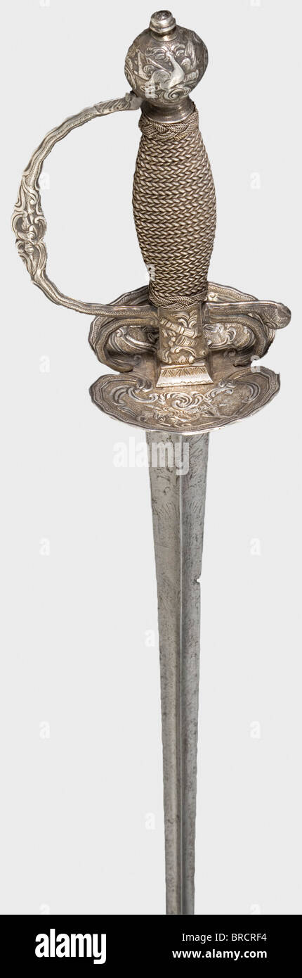 A French silver-hilted small-sword, Angers, circa 1770 A triangular ...