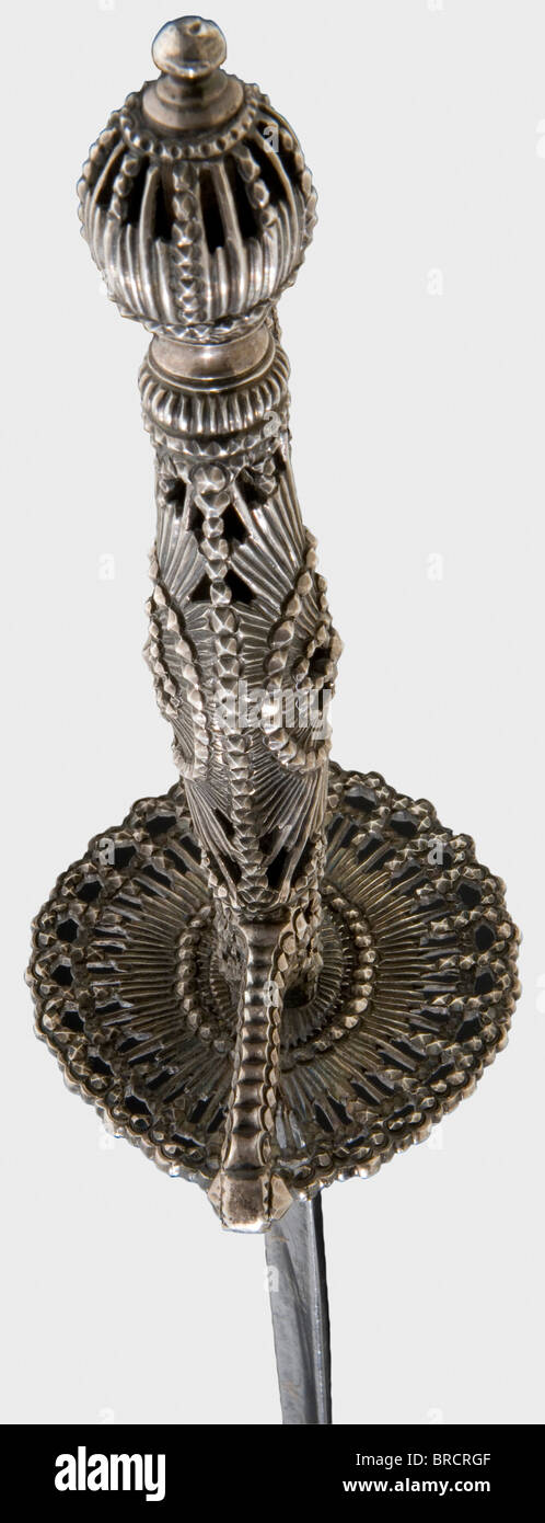 A silver-hilted small-sword, Central Europe, circa 1790 Hollow ...