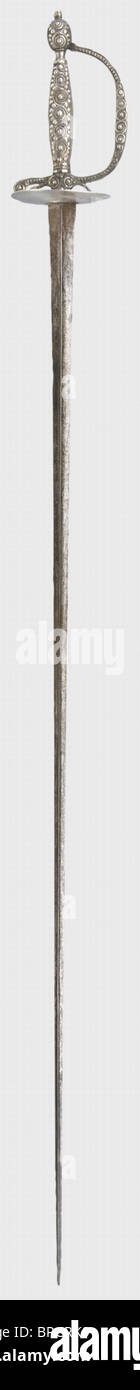 A French silver-hilted small-sword, circa 1800 Hollow triangular ...
