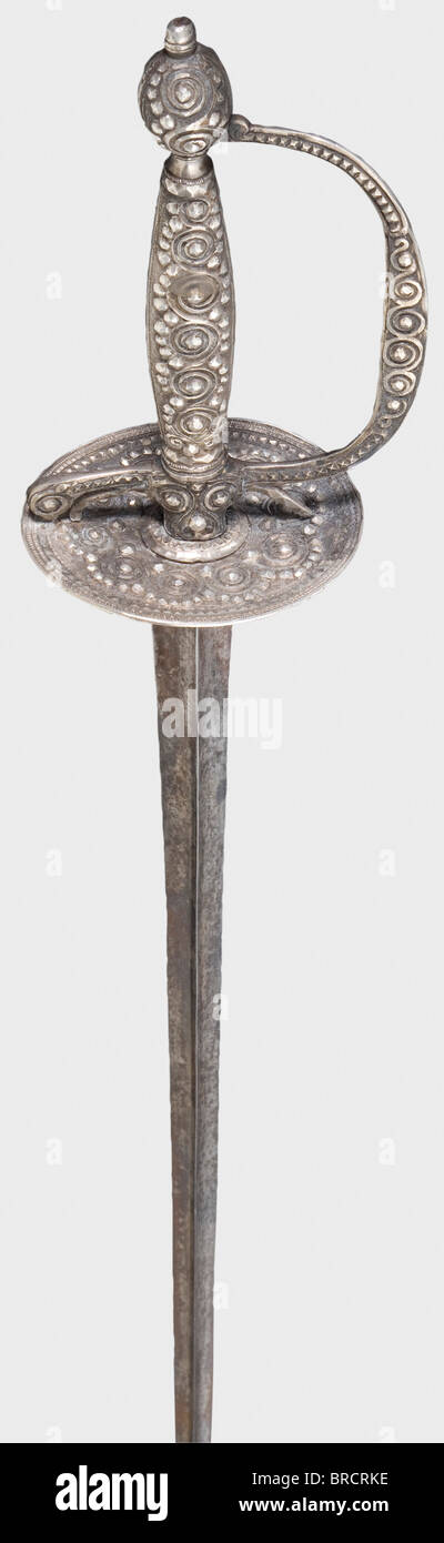 A French silver-hilted small-sword, circa 1800 Hollow triangular ...