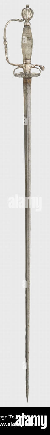 An English silver-hilted small-sword, circa 1720 Slender hollow ...