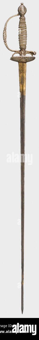 A French silver-hilted small-sword, circa 1770 A triangular thrusting ...