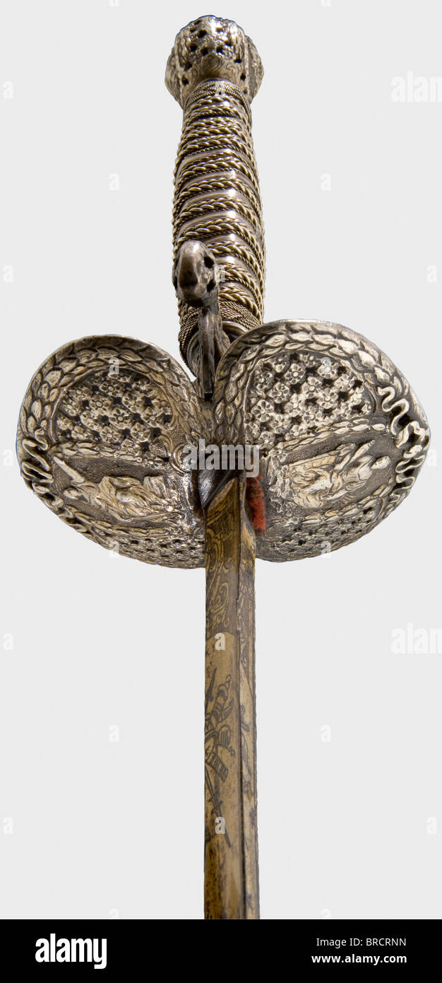 A French silver-hilted small-sword, circa 1770 A triangular thrusting ...