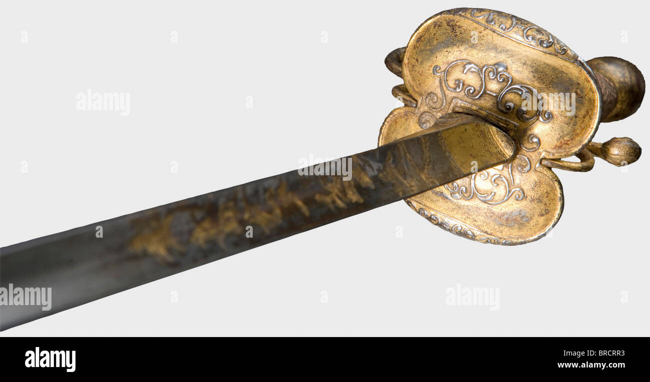 A French gilt small-sword with chiselled hilt, circa 1720 Triangular ...