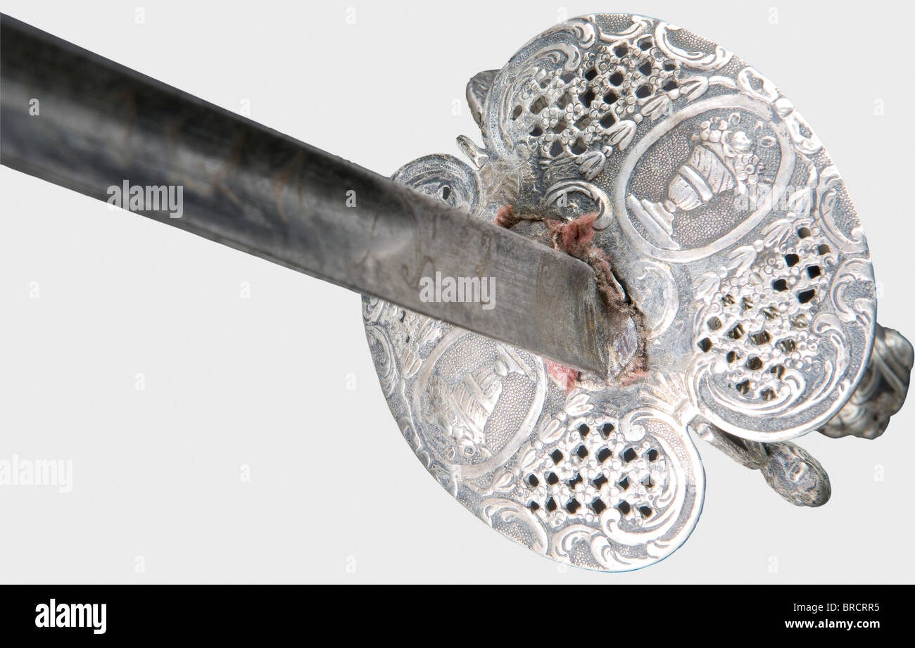 A French silver-hilted small-sword, Paris, circa 1770 A triangular ...