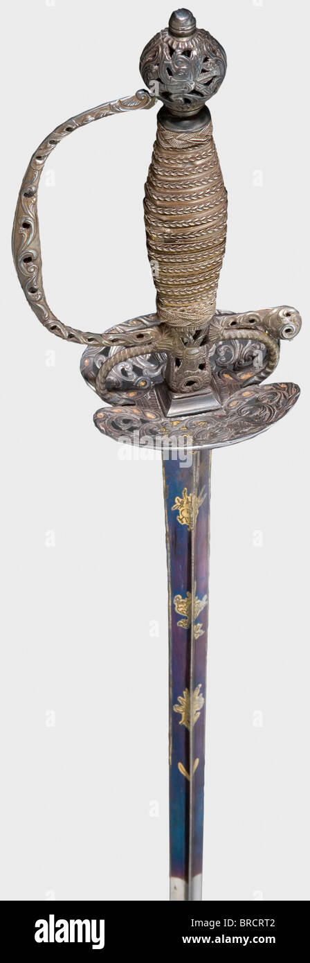A fine French small-sword with chiselled hilt, circa 1770 Beautifully ...