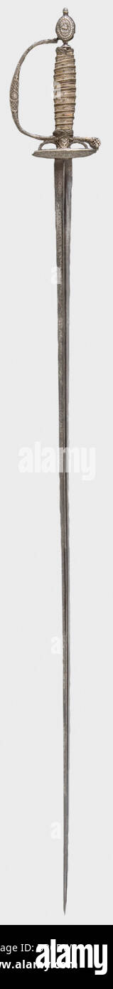 A French silver-hilted small-sword, circa 1780 A somewhat stained blade ...