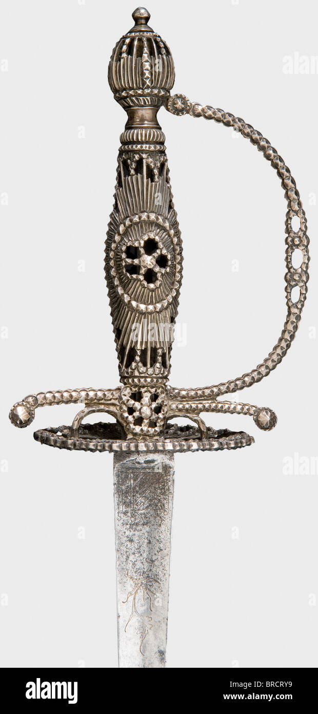 A silver-hilted small-sword, Central Europe, circa 1790 Hollow ...