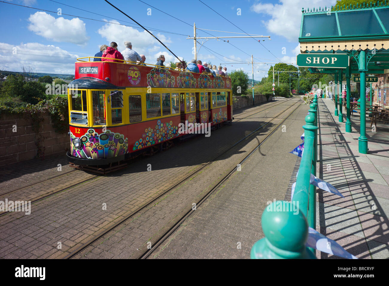 The seaton tramway station at colyton devon, england uk Stock Photo - Alamy