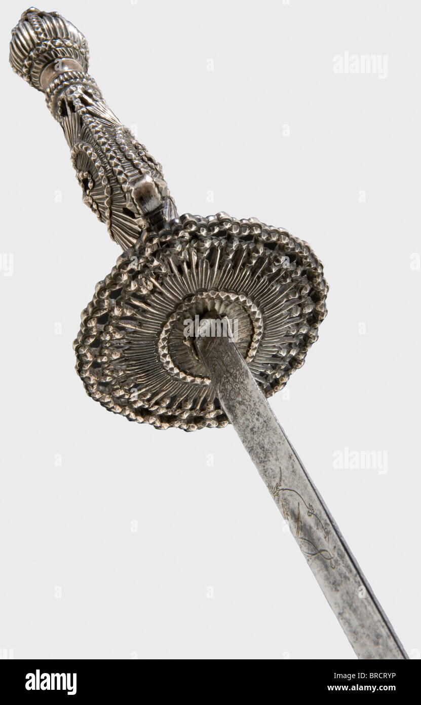 A silver-hilted small-sword, Central Europe, circa 1790 Hollow ...