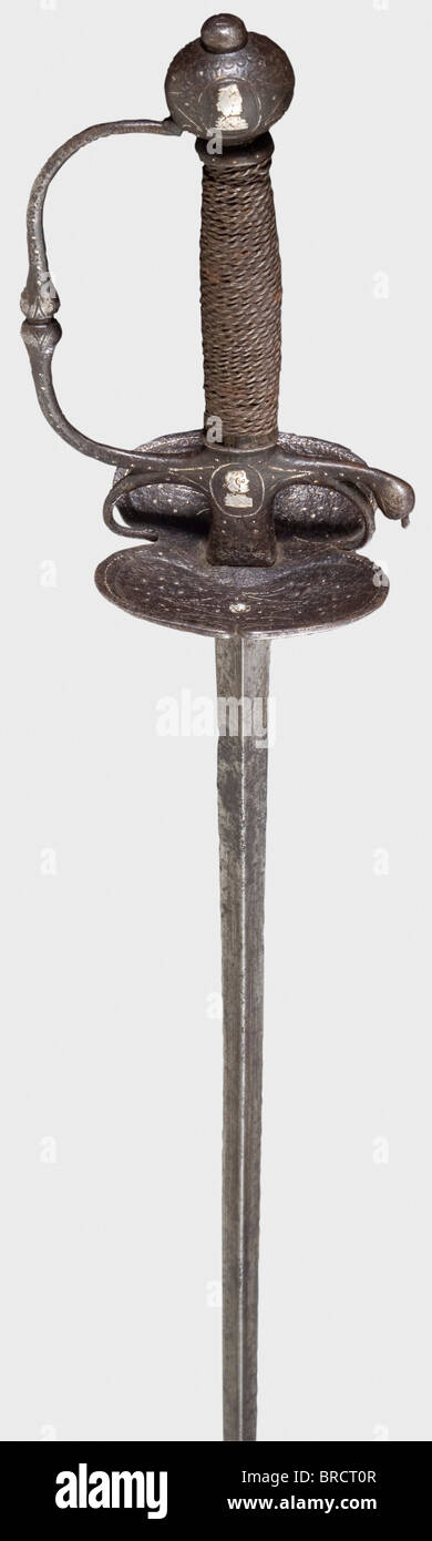 A small-sword with silver-inlaid hilt, Northern Europe, circa 1700 ...