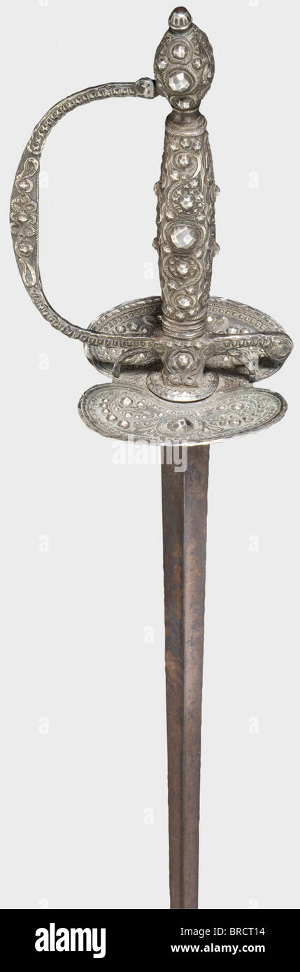 A French silver-hilted small-sword, Paris, circa 1800 Hollow triangular ...