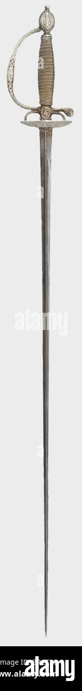 A French silver-hilted small-sword, circa 1780 Hollow triangular ...