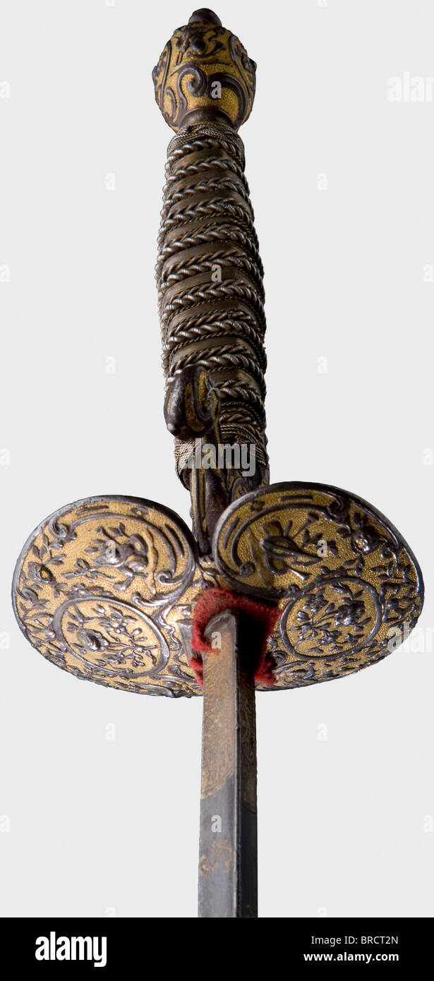 A French gilt small-sword with chiselled hilt, circa 1760 Triangular ...