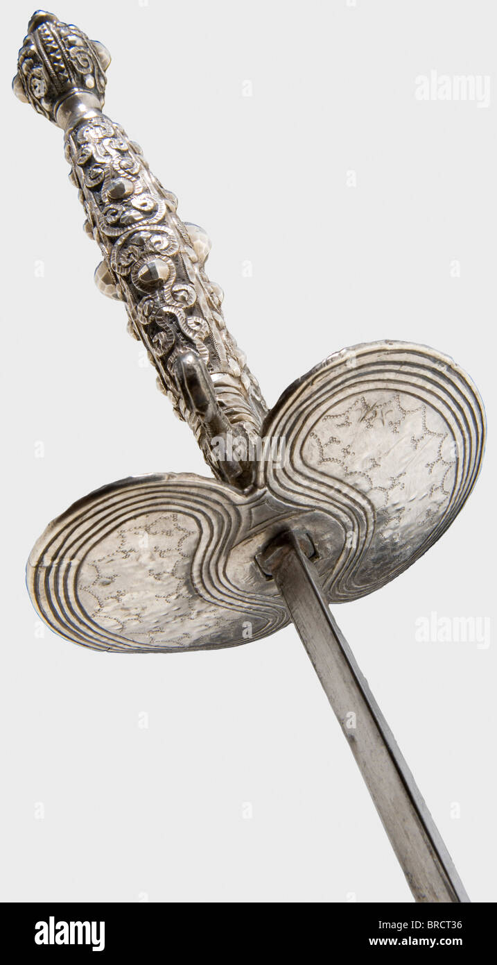 A French silver-hilted small-sword, circa 1790 Smooth, slender ...