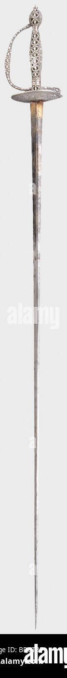 A French silver-hilted small-sword, circa 1800 Hollow triangular ...