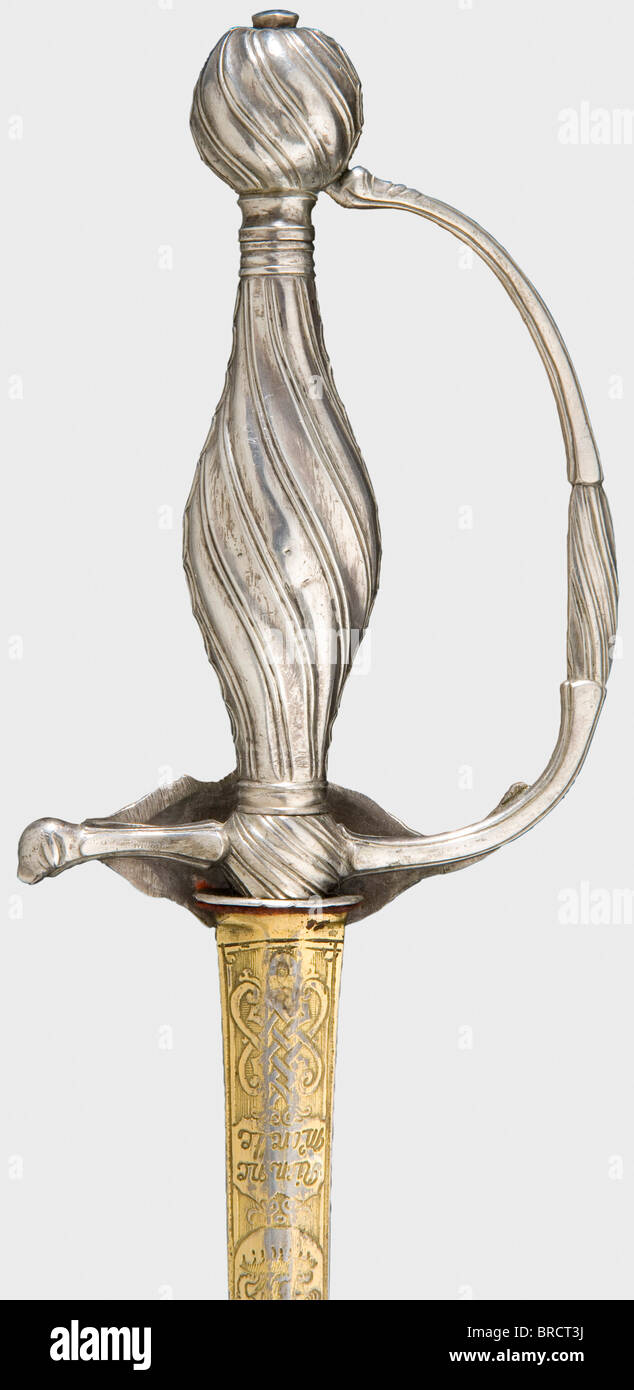 An Austrian silver-hilted small-sword with scabbard, circa 1770 Slender ...