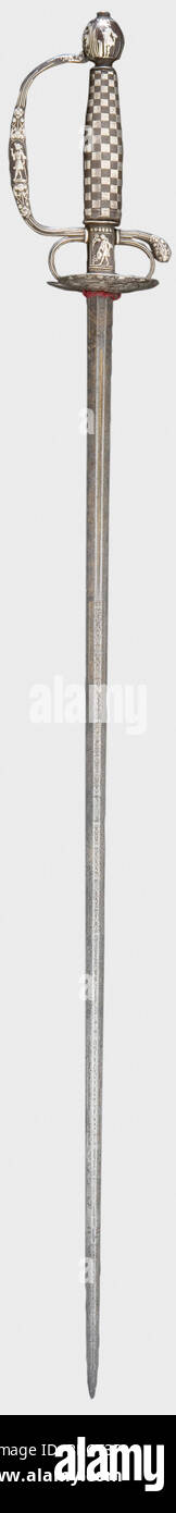 A fine small-sword with silver-inlaid hilt, England or The Netherlands ...