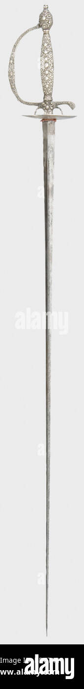 A French silver-hilted small-sword, circa 1800 Hollow triangular ...