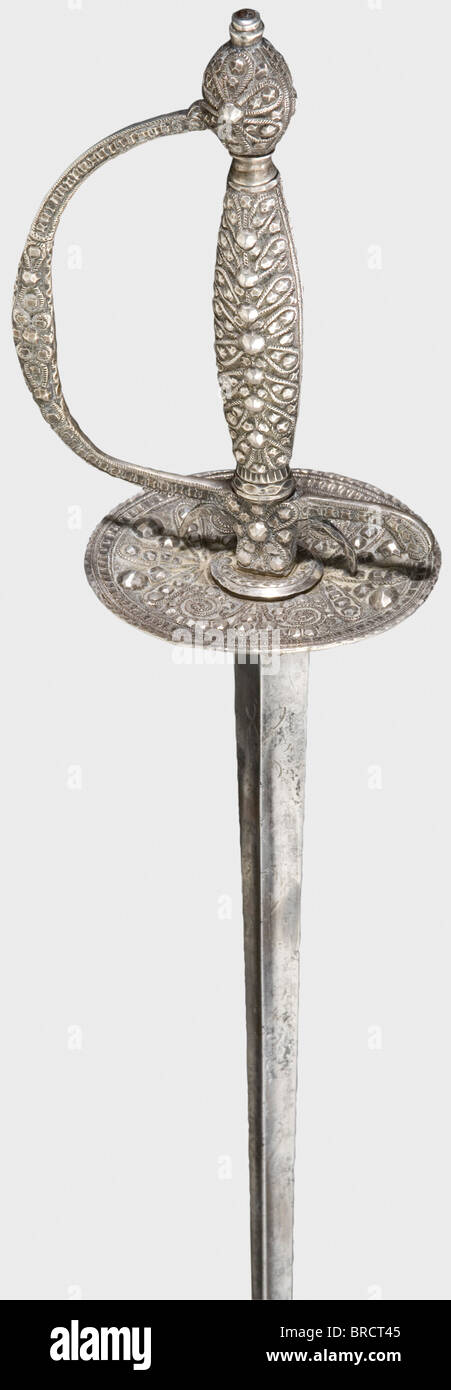 A French silver-hilted small-sword, circa 1800 Hollow triangular ...