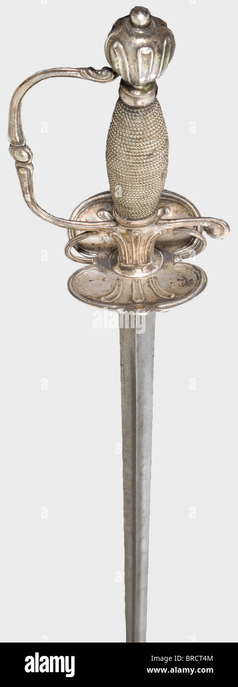 An English silver-hilted small-sword, circa 1720 Slender hollow ...