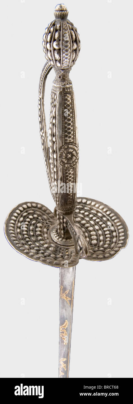 A French silver-hilted small-sword, circa 1790 Triangular thrusting ...