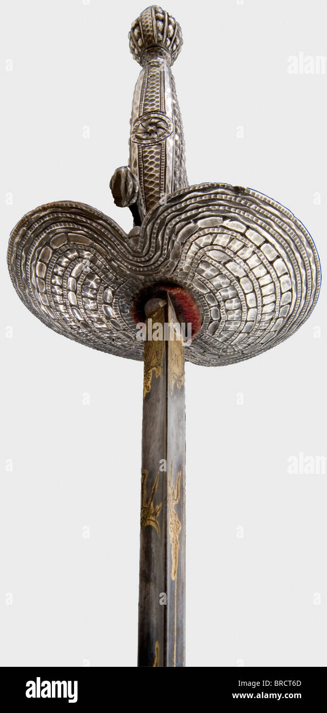 A French silver-hilted small-sword, circa 1790 Triangular thrusting ...