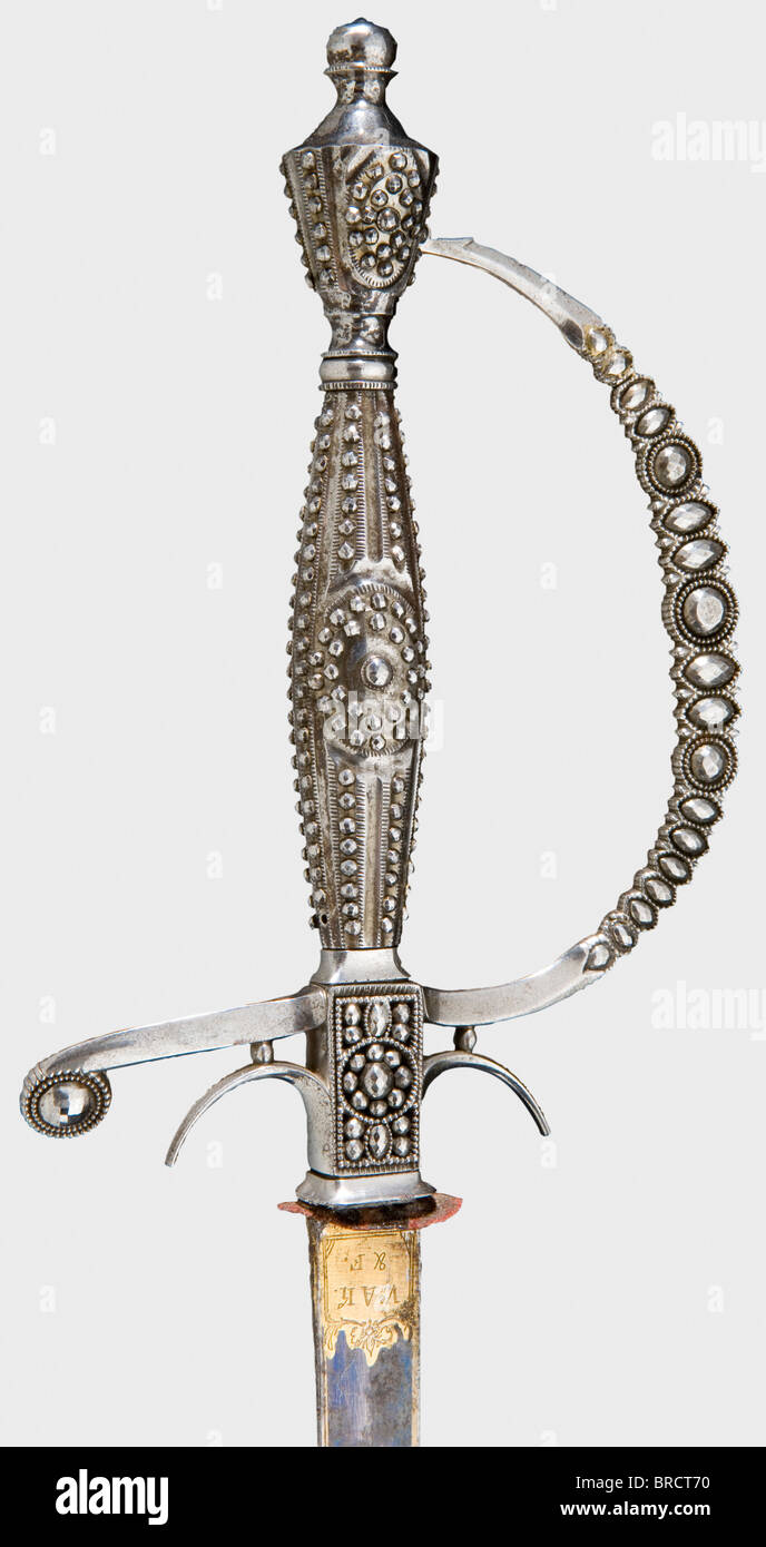 A French small-sword with cut-steel hilt and scabbard, circa 1800 ...