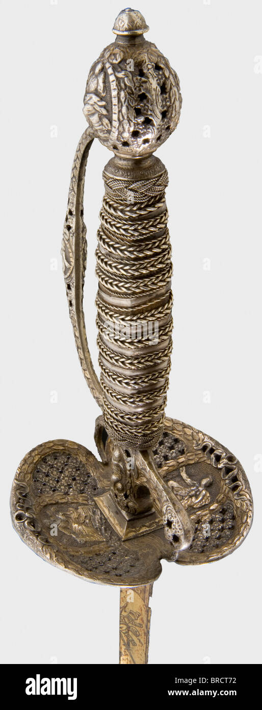 A French silver-hilted small-sword, circa 1770 A triangular thrusting ...