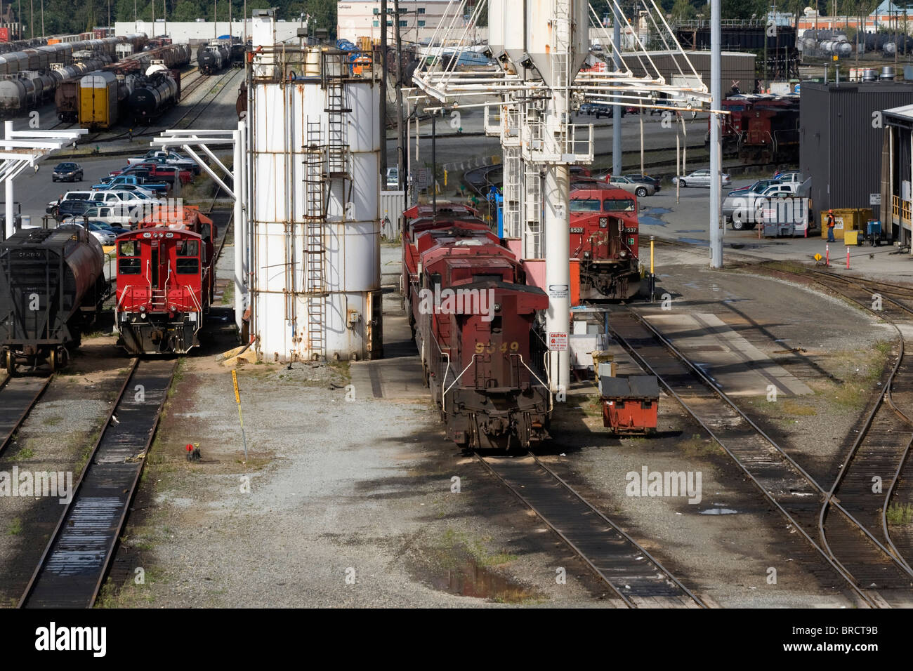 Canadian Pacific diesel locomotives in Canadian Pacific rail yard in ...