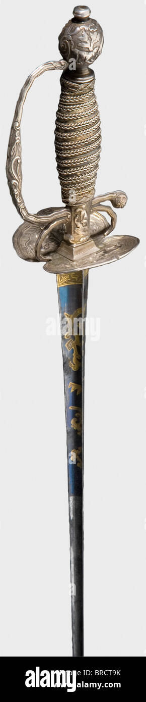 A fine French silver-hilted small-sword, Paris, circa 1760 Tapering ...