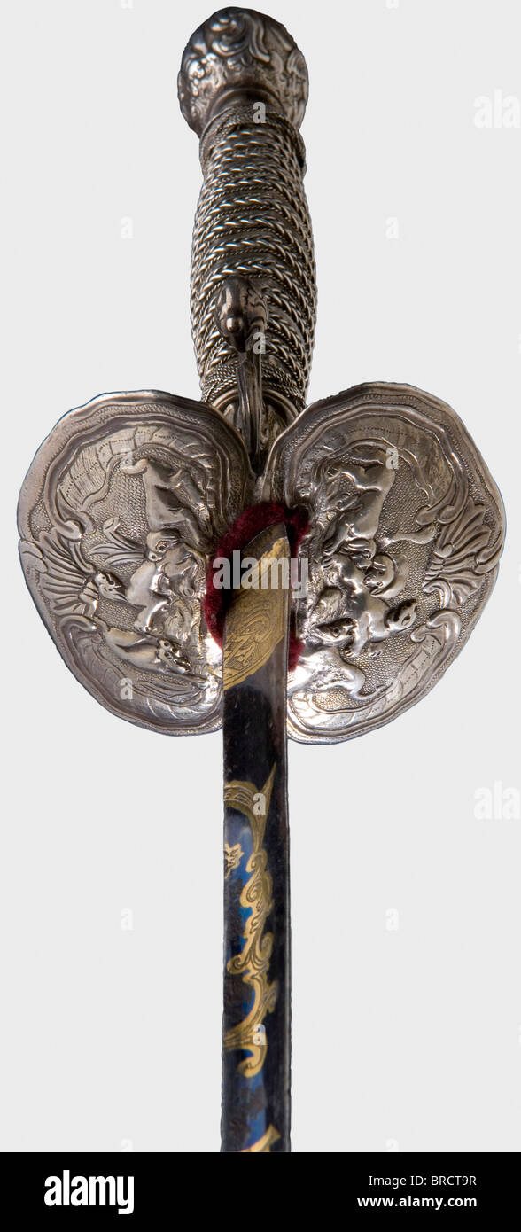 A fine French silver-hilted small-sword, Paris, circa 1760 Tapering ...