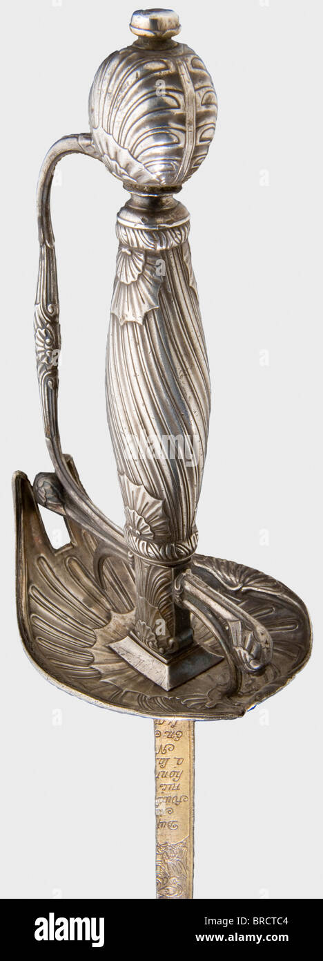 A French silver-hilted small-sword with scabbard, Rennes, circa 1750 ...