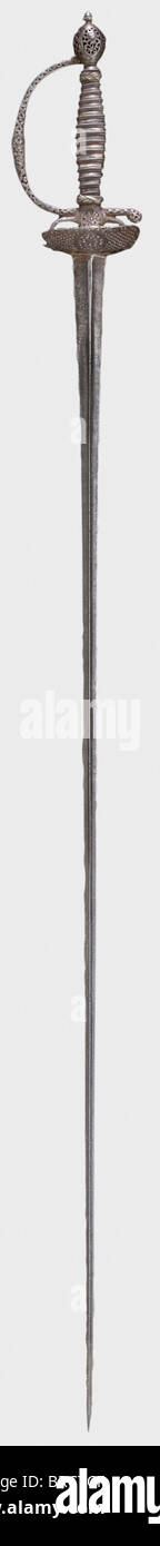 A French small-sword with chiselled hilt, circa 1780 Smooth triangular ...