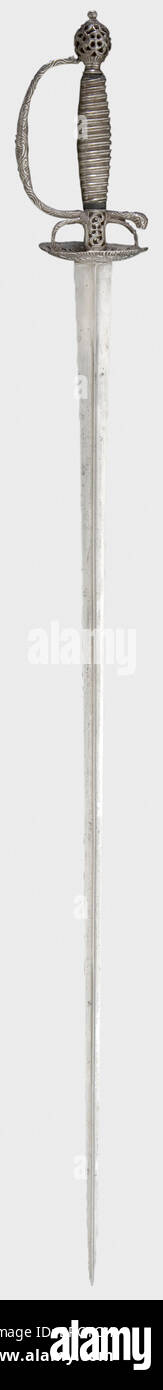 A small-sword with chiselled hilt, France(?), circa 1760 Tapering ...