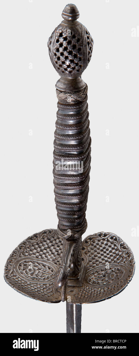 A French small-sword with chiselled hilt, circa 1780 Smooth triangular ...