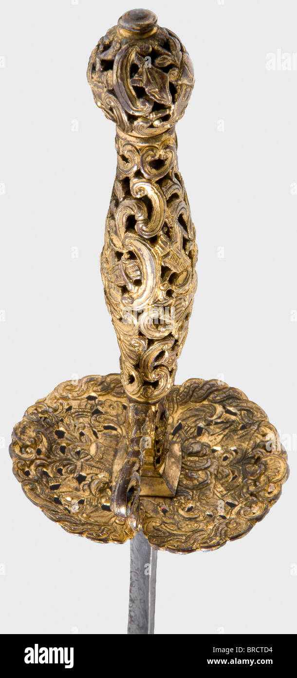 A French small-sword with gold-plated hilt, circa 1760 Hollow ...