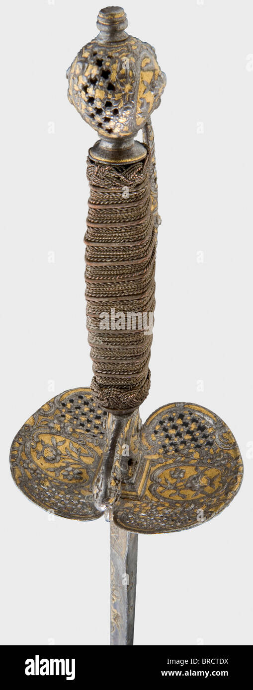 A French gilt small-sword with chiselled hilt, circa 1780 Tapering ...