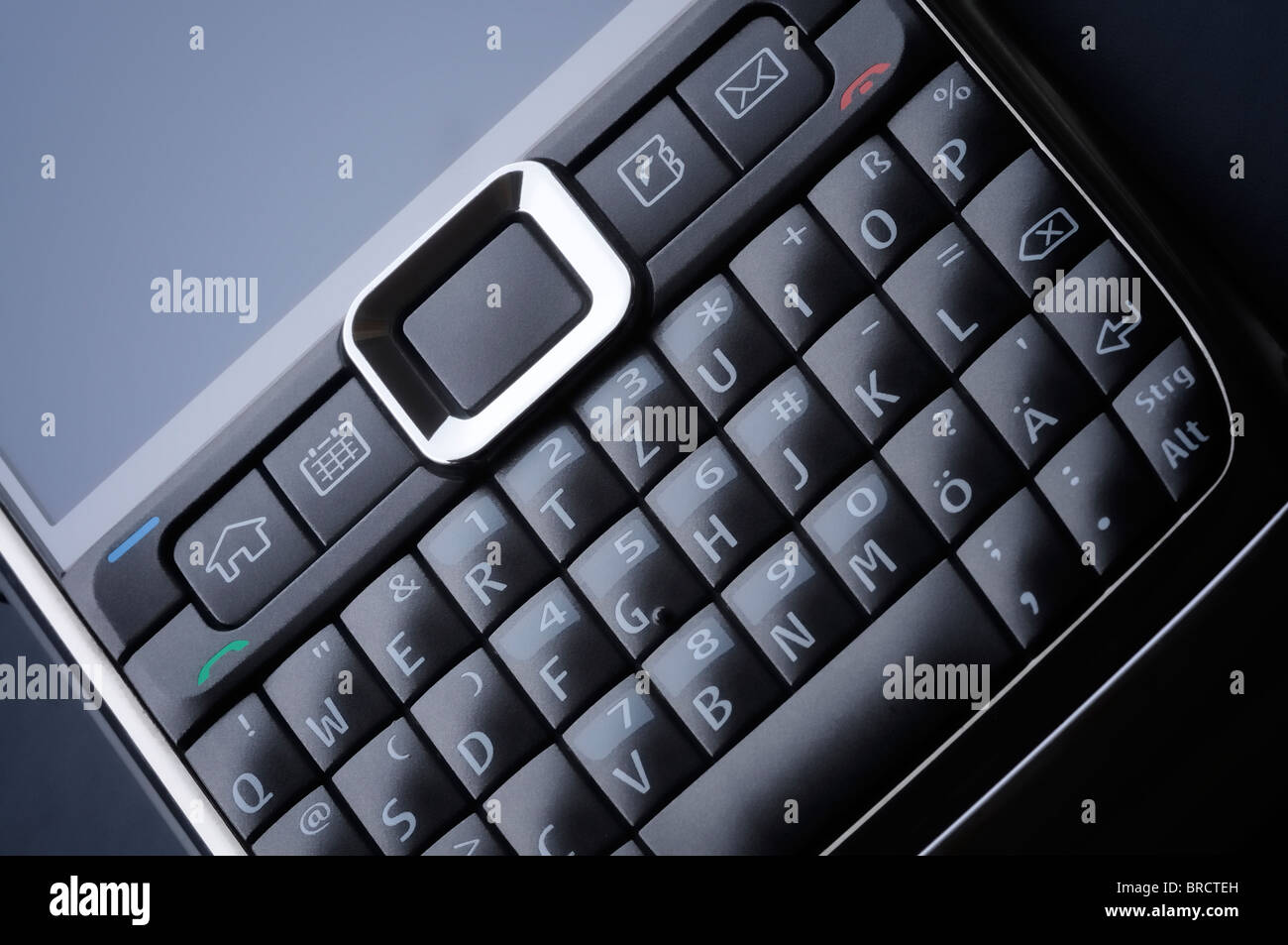 Close-up of a smart cell phone keyboard Stock Photo - Alamy
