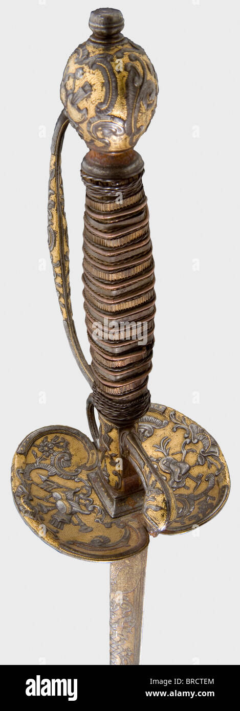 A French gilt small-sword with chiselled hilt, circa 1760 Triangular ...
