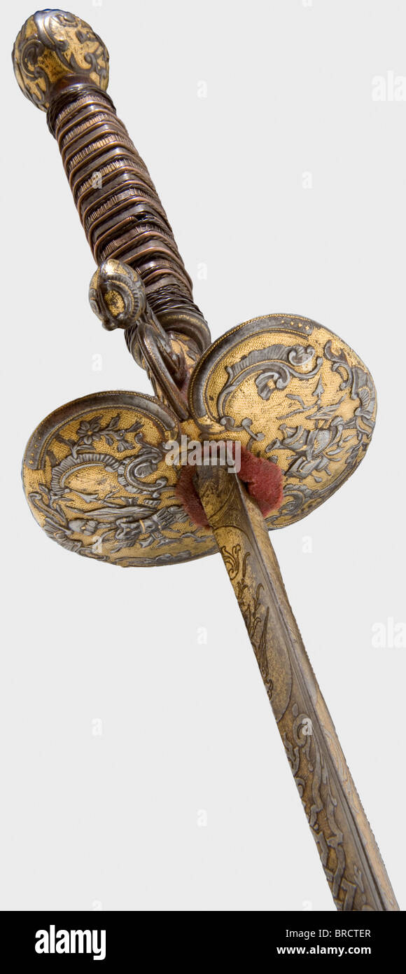 A French gilt small-sword with chiselled hilt, circa 1760 Triangular ...