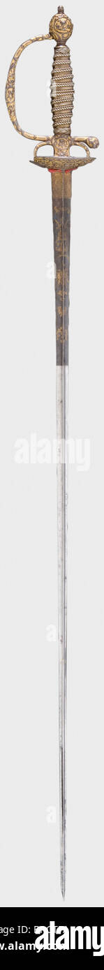 A French gilt small-sword with chiselled hilt, circa 1760 Triangular ...