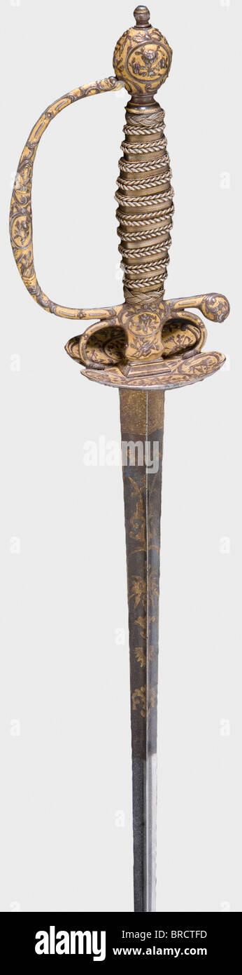 A French gilt small-sword with chiselled hilt, circa 1760 Triangular ...